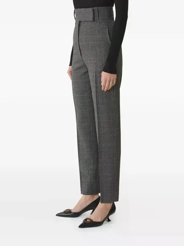 LANVIN High-waisted Checked Trousers