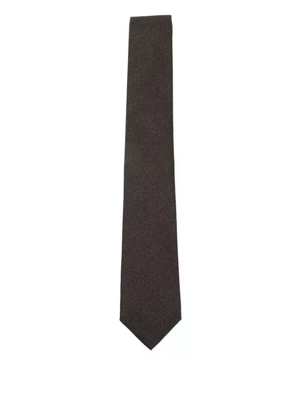 DELL'OGLIO Textured Neck Tie - Brown