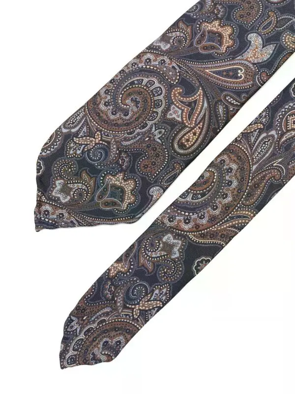 DELL'OGLIO Paisley Neck Tie - Blue