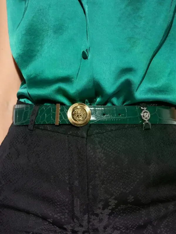Versace Medusa Head-motif Crocodile-effect Belt