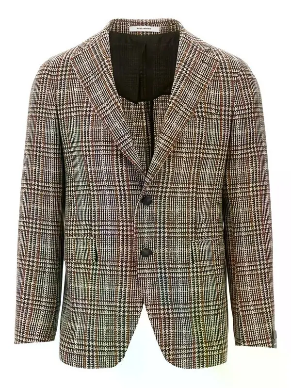 Tagliatore Prince Of Wales Single-breasted Blazer - Brown
