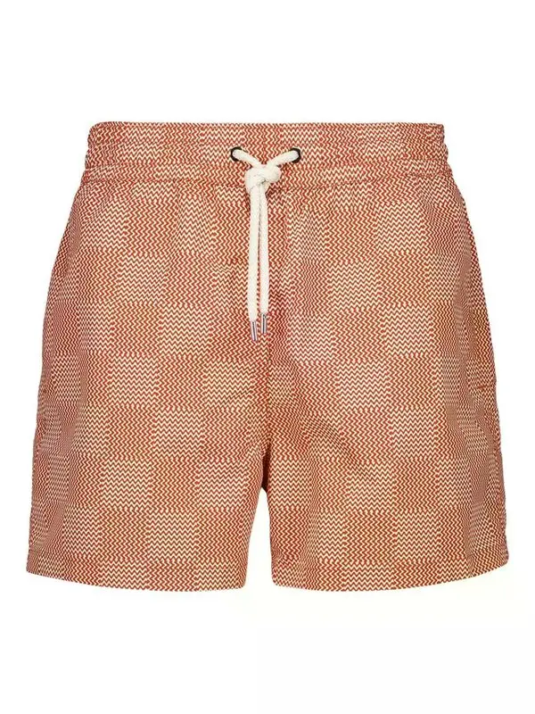 Frescobol Carioca Chevron-print Swim Shorts - Orange