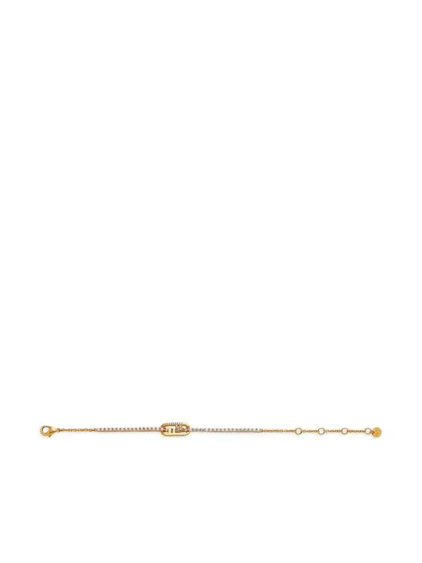 Fendi O'lock-motif Crystal Bracelet - Gold