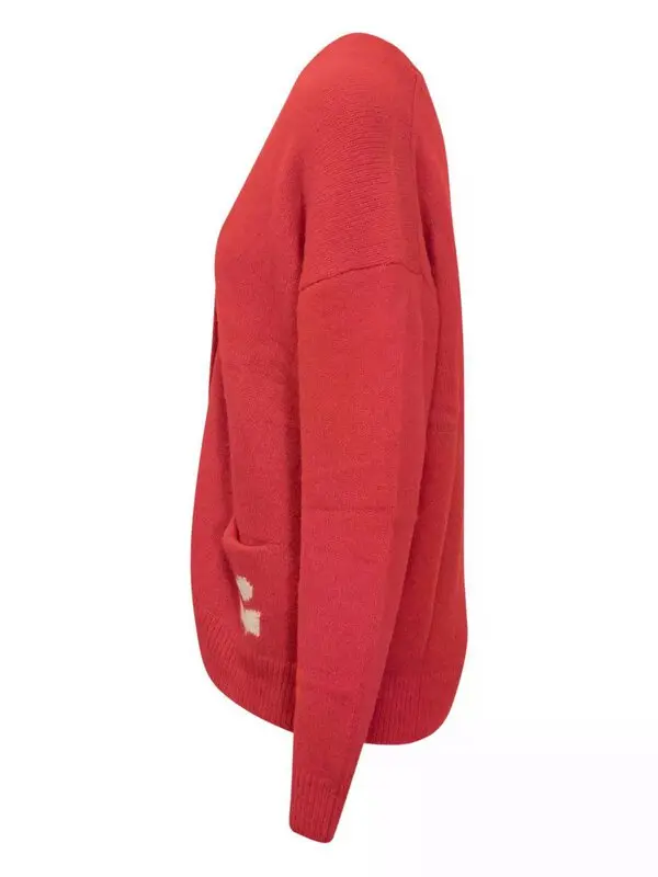 MARANT ETOILE Pocket Logo Cardigan - Red