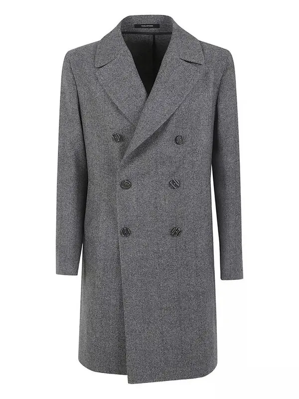 Tagliatore Herringbone Button Coat