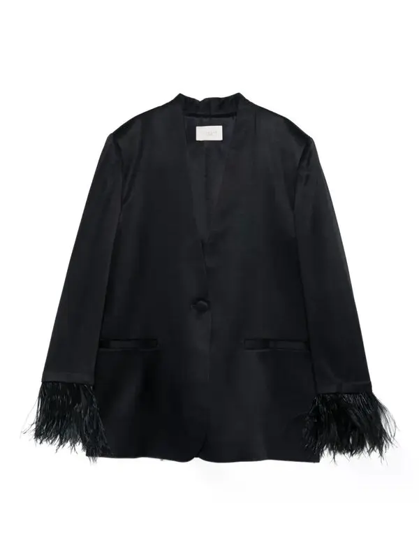 Montedoro Feather-trim Blazer - Blue