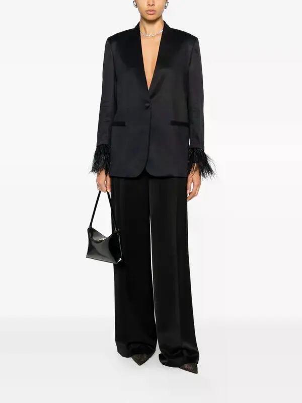 Montedoro Feather-trim Blazer - Blue