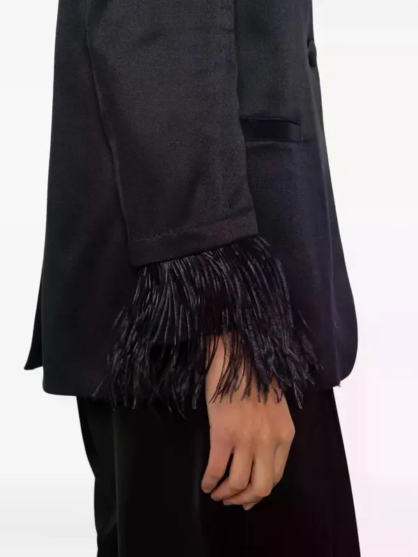 Montedoro Feather-trim Blazer - Blue