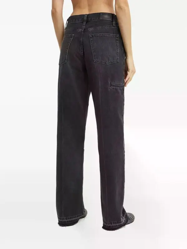 Helmut Lang Distressed-hem Straight Jeans