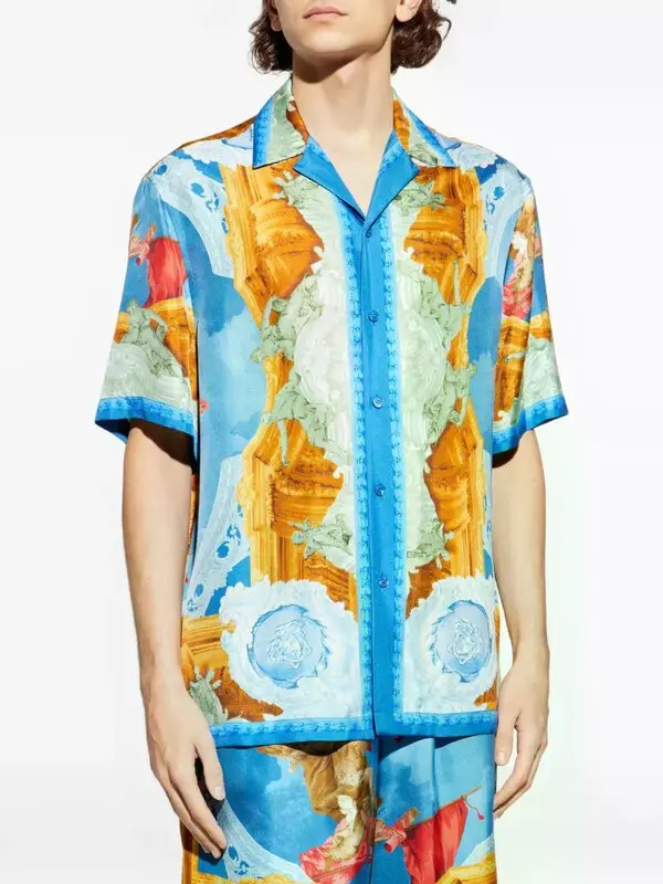 Versace Printed Silk Twill Regular Shirt