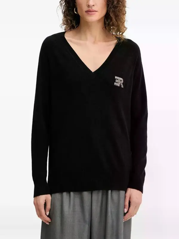 ERMANNO FIRENZE V-neck Long-sleeve Sweater