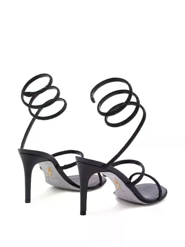 Rene Caovilla 80mm Cleo Strass-spiral Heeled Sandals - Black