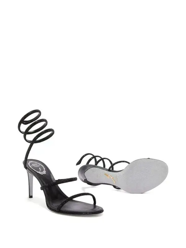 Rene Caovilla 80mm Cleo Strass-spiral Heeled Sandals - Black