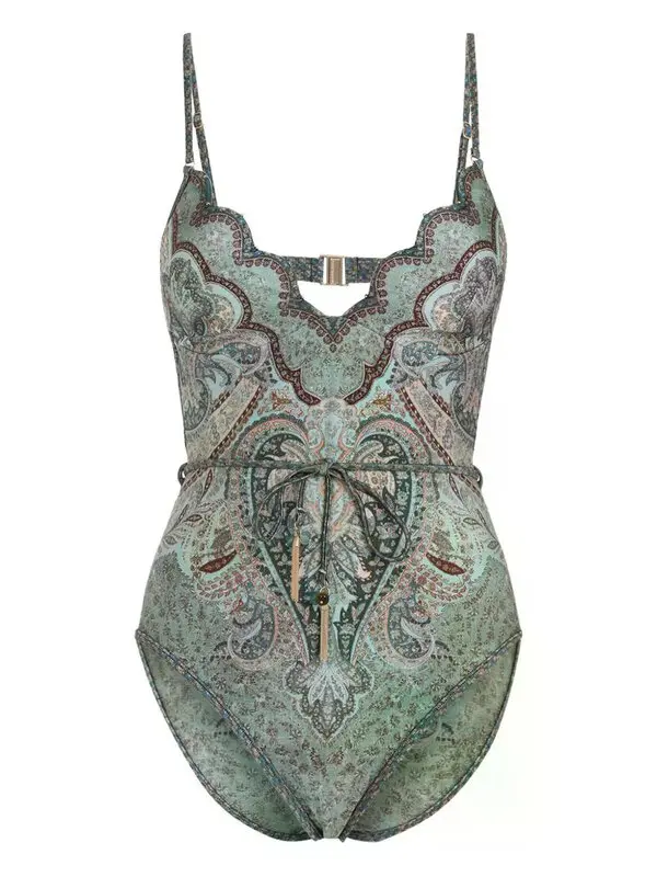 Zimmermann Wanderlust Paisley Swimsuit - Green