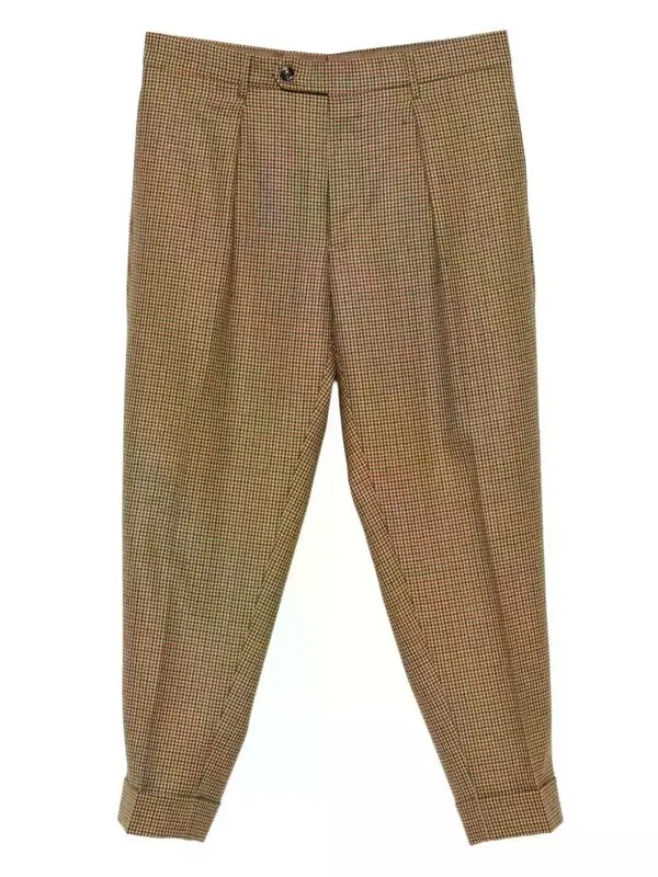 BERWICH Chiaia Pleated Houndstooth Trousers