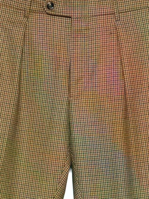 BERWICH Chiaia Pleated Houndstooth Trousers