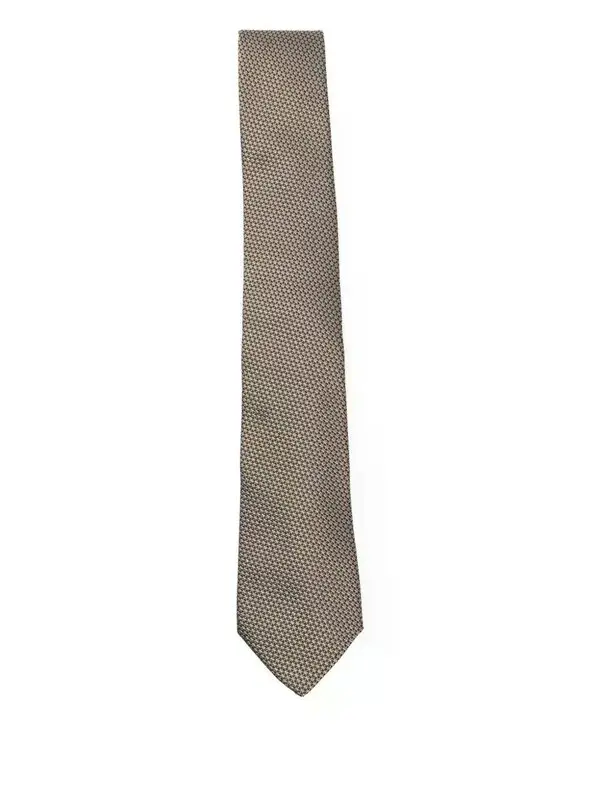DELL'OGLIO Patterned Neck Tie - Brown