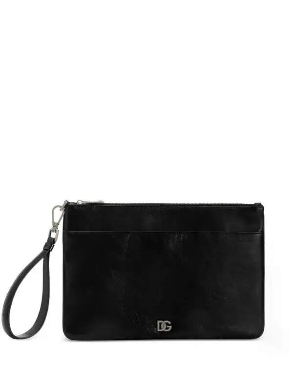 Dolce & Gabbana Logo-appliqué Clutch - Black