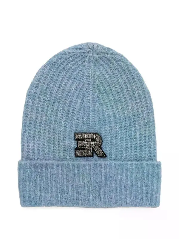 ERMANNO FIRENZE Embellished Beanie Hat - Blue