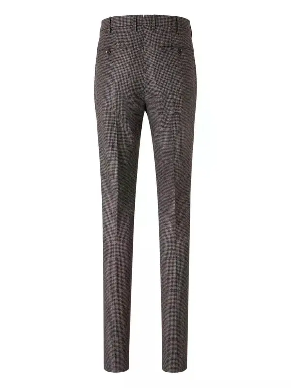PT TORINO Pleated-front Houndstooth Trousers