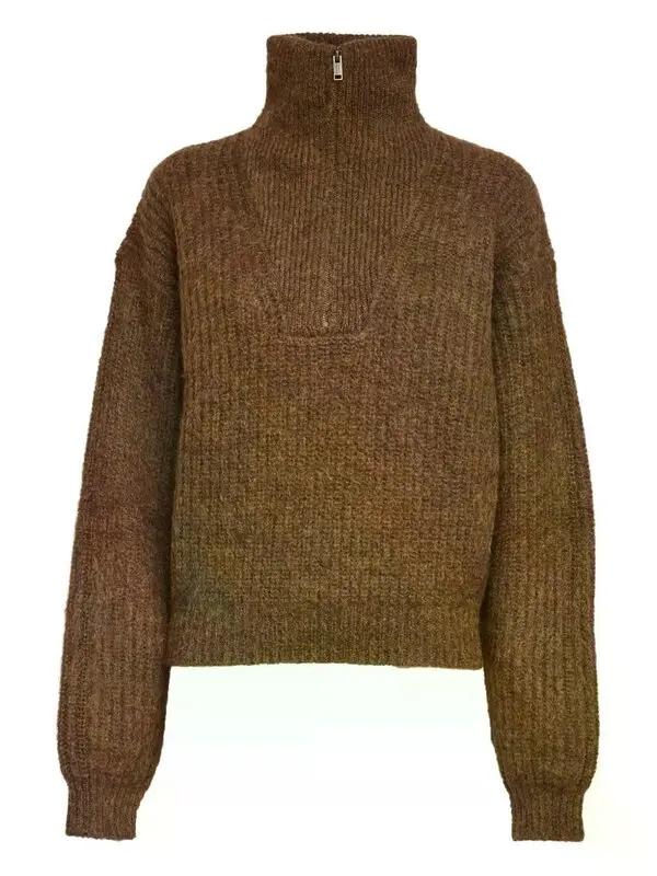 MARANT ETOILE Danita Half-zip Sweater - Brown