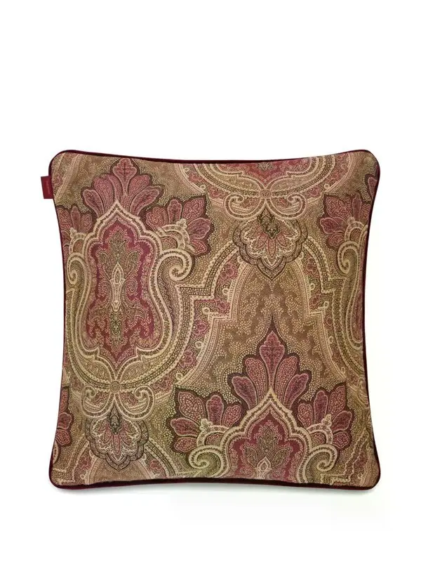Etro Paisley-jacquard Cushion - Brown