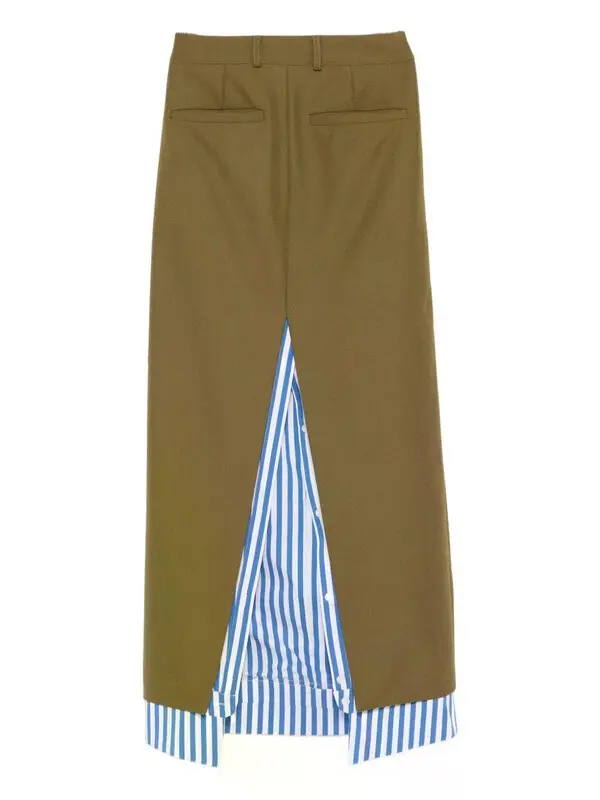 ZOMER Striped Panel Skirt - Green