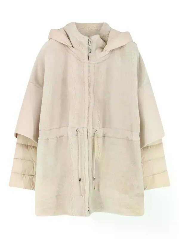 MOORER Hooded Coat With Padded Sleeves