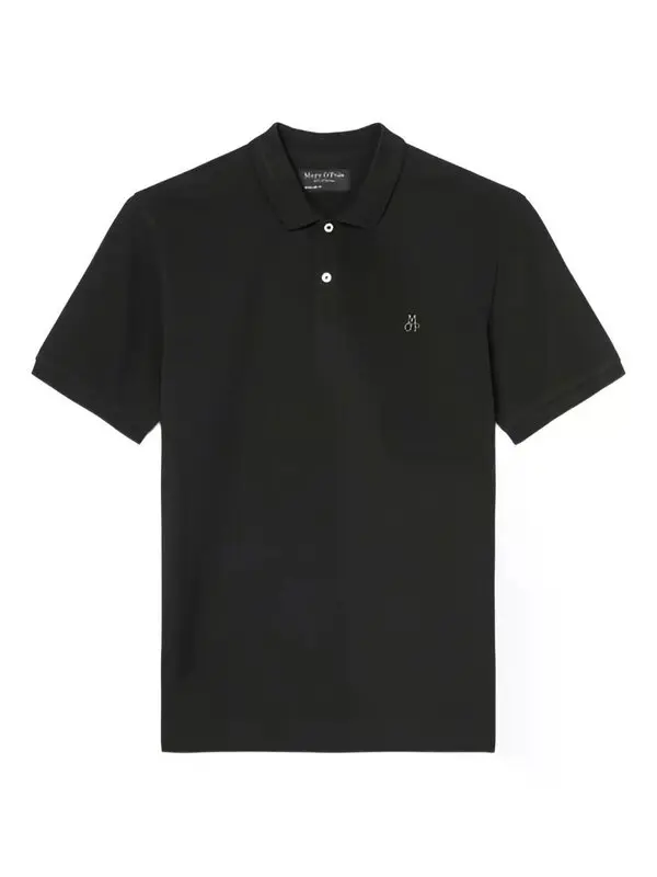 Marc O'polo Logo-embroidered Polo Shirt - Black
