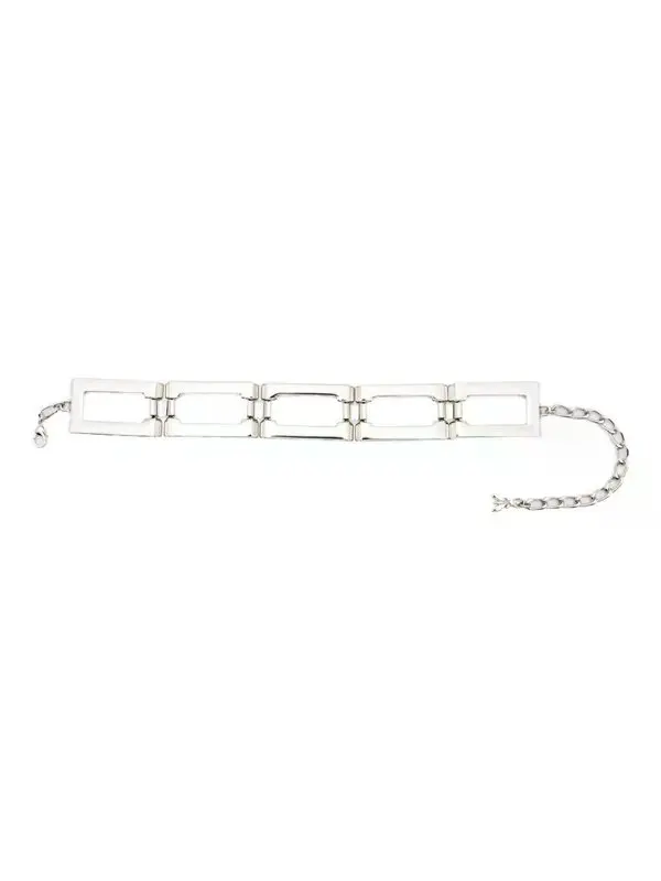 Patrizia Pepe Rectangle Chain Necklace - Silver