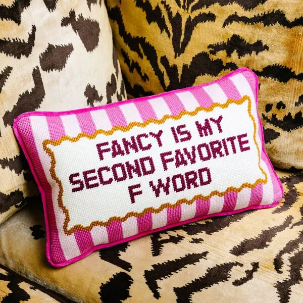 FURBISH Fancy Needlepoint Pillow
