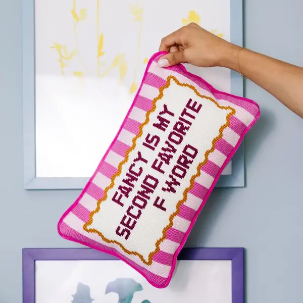 FURBISH Fancy Needlepoint Pillow