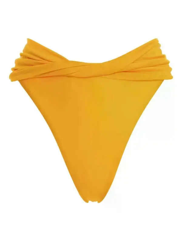 Agua Bendita Ruched Bikini Bottom - Yellow