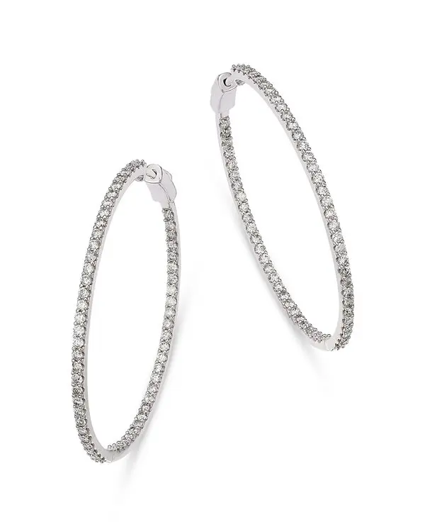 Bloomingdale'S Diamond Inside-out Hoop Earrings, 3.0 Tcw - White Gold