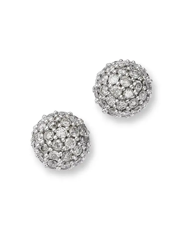 Bloomingdale'S Diamond Cluster Stud Earrings - White Gold