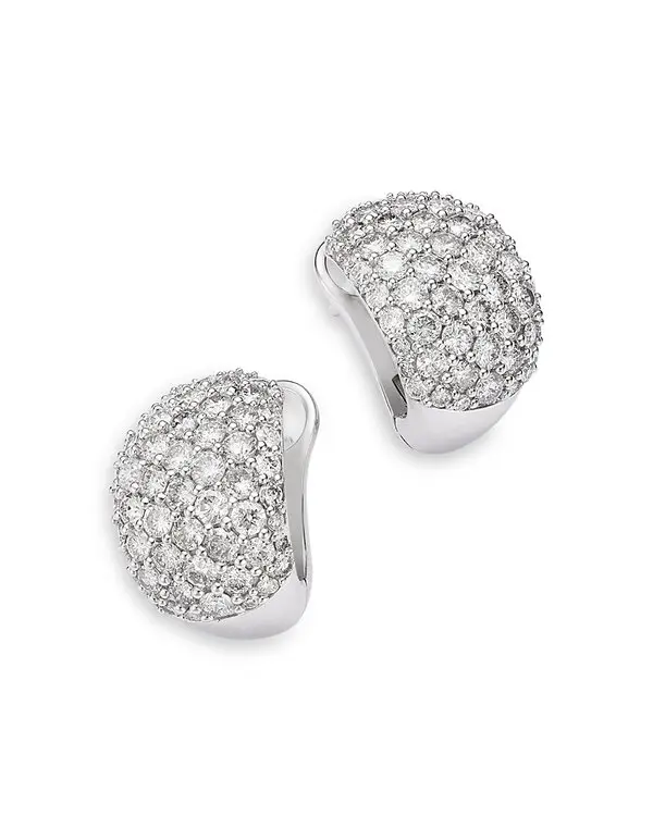 Bloomingdale'S 14k 2.0 Tcw Diamond Huggie Hoop Earrings - White Gold
