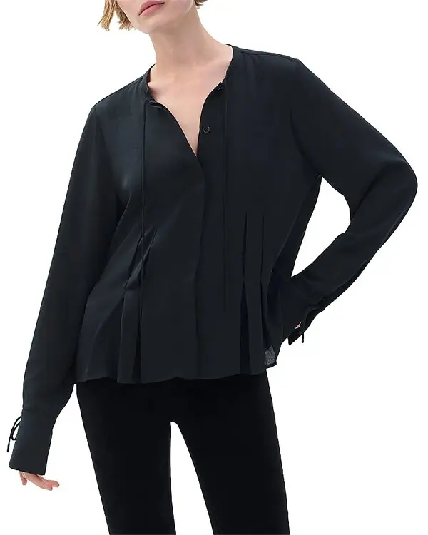 Rag & Bone Arden Pleated Blouse - Black
