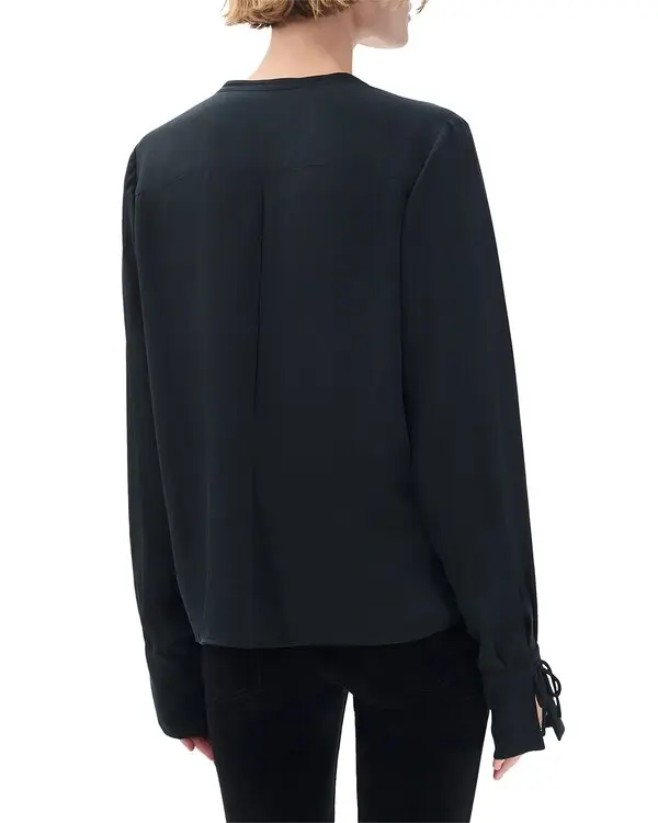 Rag & Bone Arden Pleated Blouse - Black