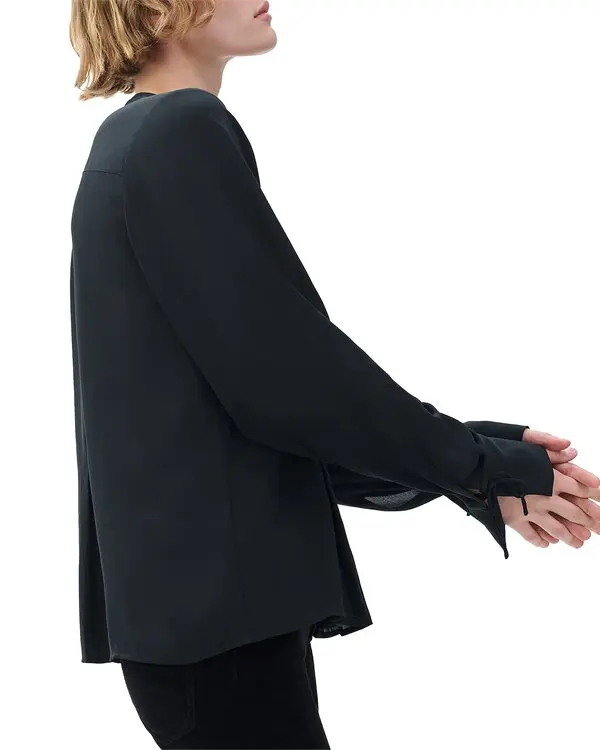Rag & Bone Arden Pleated Blouse - Black