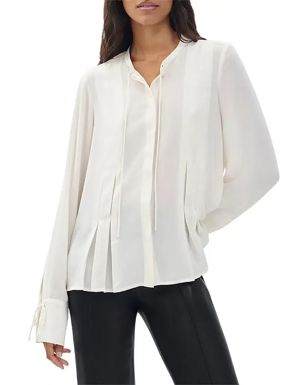 Rag & Bone Arden Pleated Blouse - Ivory