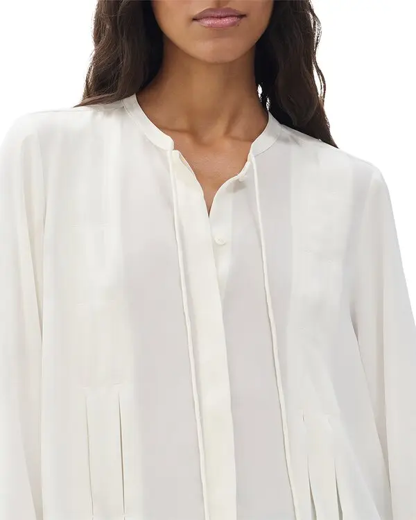 Rag & Bone Arden Pleated Blouse - Ivory