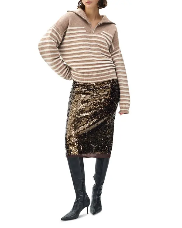 Rag & Bone Raven Stripe Half Zip Sweater