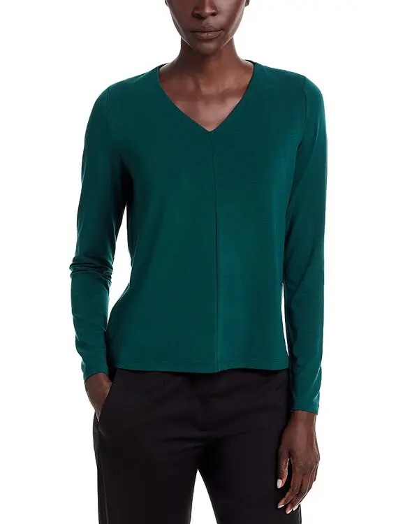 Eileen Fisher Fine Stretch Jersey Knit V-neck Top