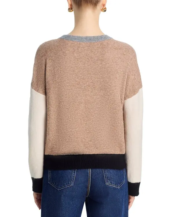 Aqua Colorblock Crewneck Sweatshirt - Black Multi