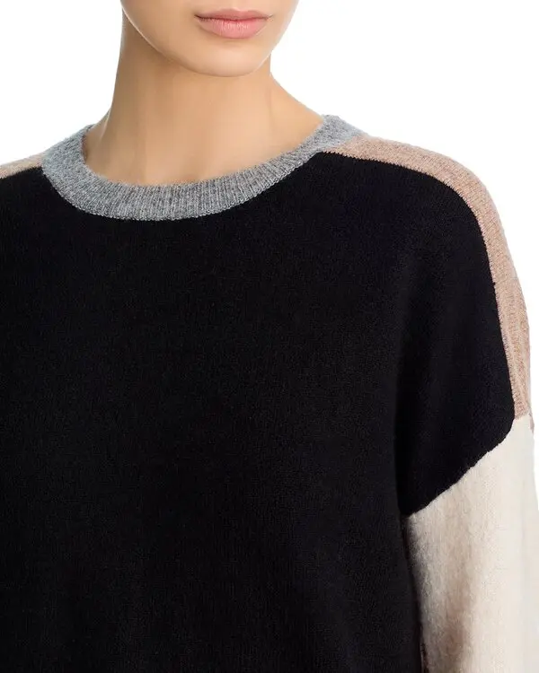 Aqua Colorblock Crewneck Sweatshirt - Black Multi