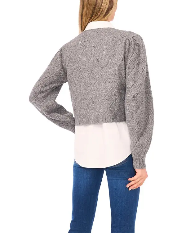 Ted Baker London Rumer Pointelle Twofer Sweater - Fossil
