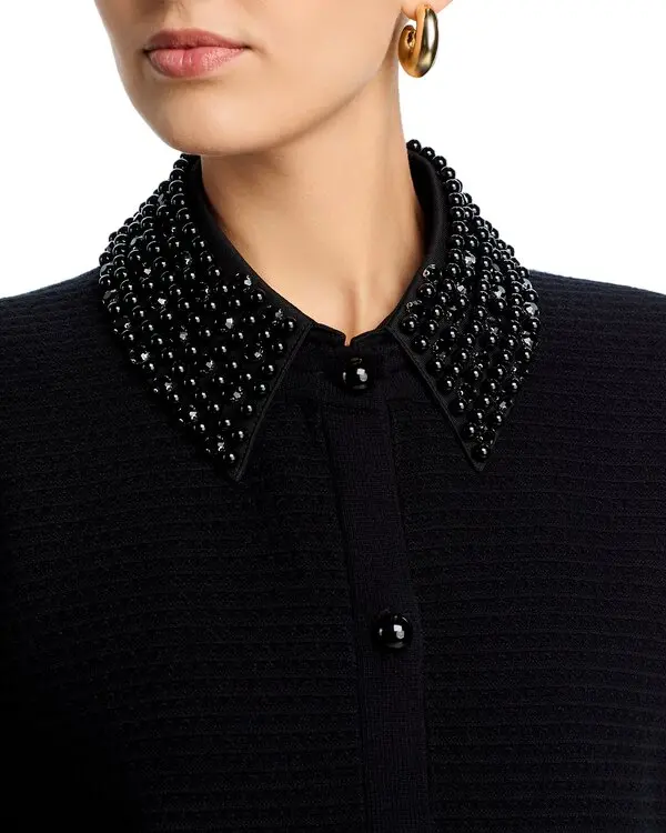 SIONI Embellished Sweater Jacket