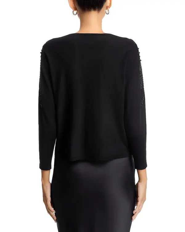 SIONI Illusion Lace Dolman Sleeve Sweater