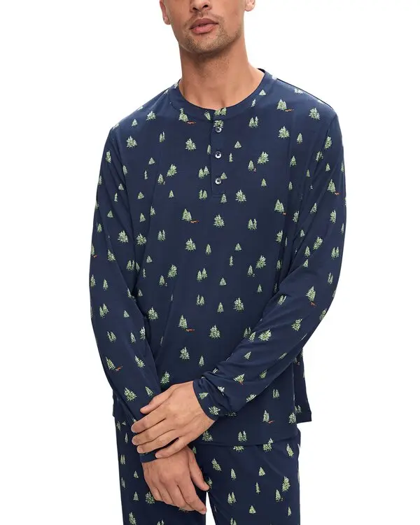 Eberjey Henry Printed Long Pajama Set - Forest Pine