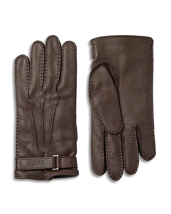 Zegna Deerskin Gloves - Dark Brown